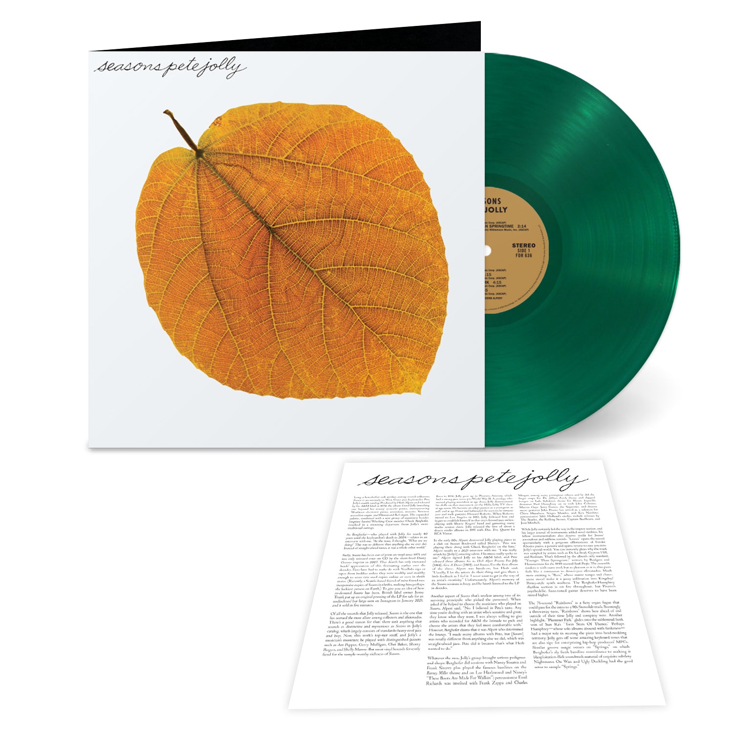 Pete Jolly - Seasons (2024 'Clear Green' Vinyl Reissue) – Sticky Black ...