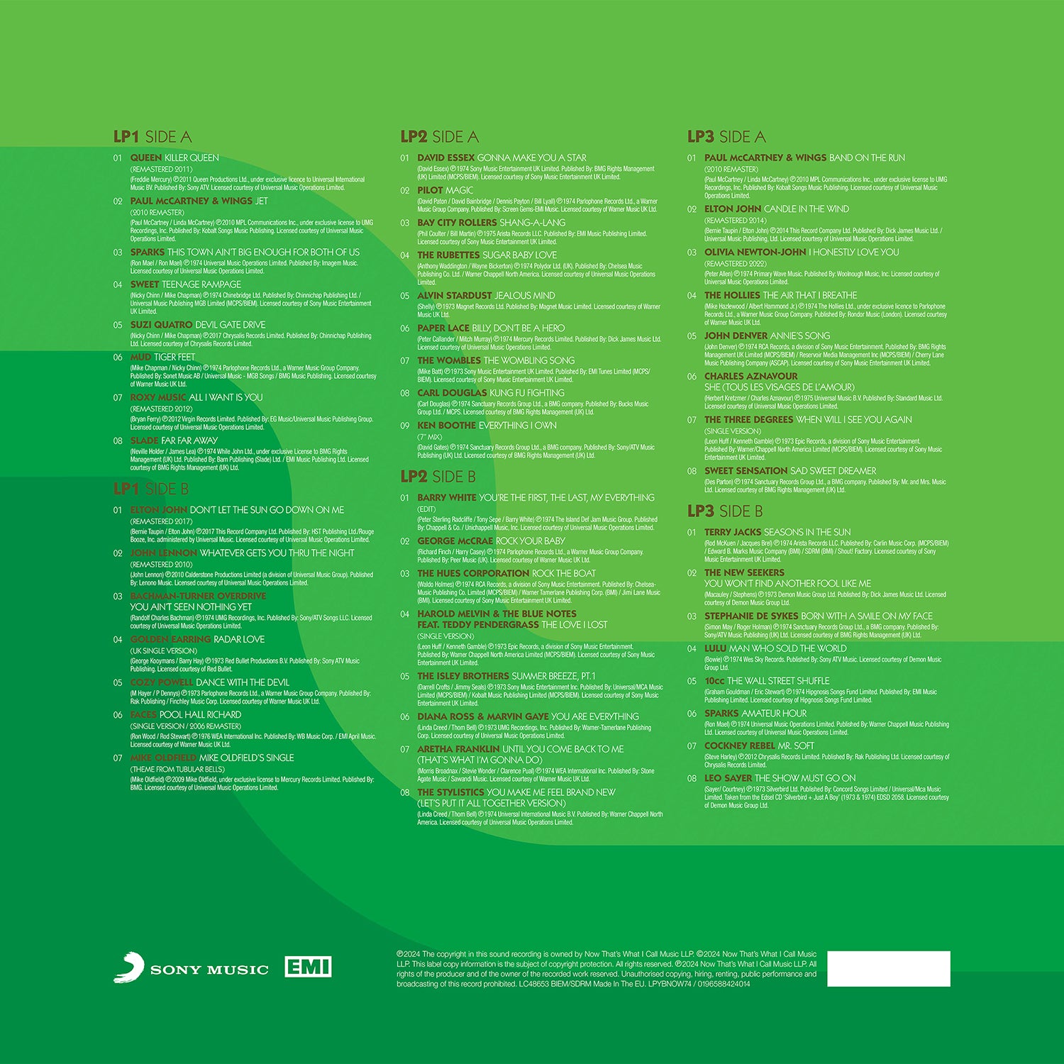 Various Artists - NOW YEARBOOK 1974 (Green Vinyl) – Sticky Black Tarmac